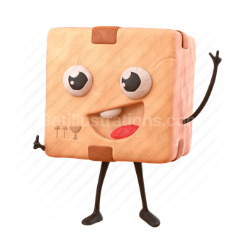 Download box, package, delivery, logistics, character, happy, solution ...