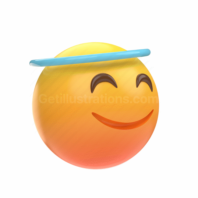 Download emoticon, emoji, sticker, face, angel, innocent, happy, right ...