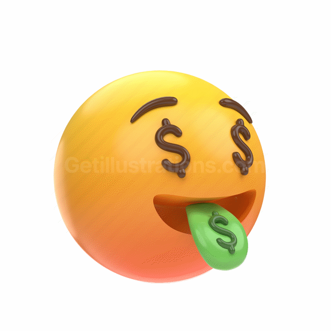 Download emoticon, emoji, sticker, face, greedy, greed, dollar, right ...