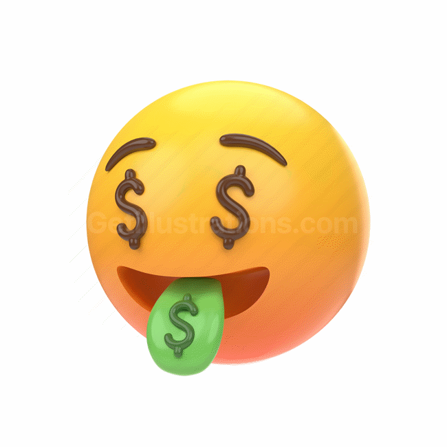 Download emoticon, emoji, sticker, face, greedy, greed, money, dollar ...