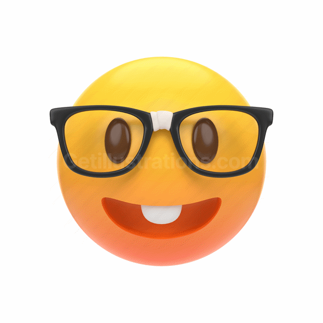 Download emoticon, emoji, sticker, face, nerd, geek, glasses, center ...