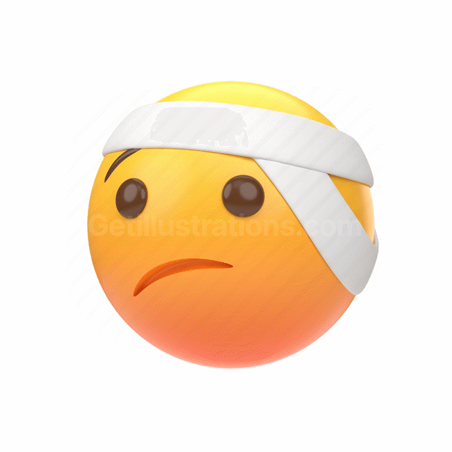 Download emoticon, emoji, sticker, face, sick, injured, injury, left ...
