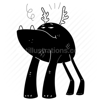 Download monster, alien, mythical, creature, antler, halloween, scary ...