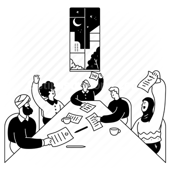 Download meeting, teamwork, team, conversation, voting, vote, agreement ...