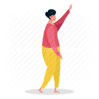 Download woman, wave, hand, gesture, movement- Humanic illustrations