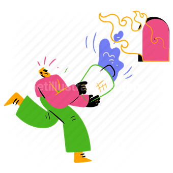 Download flame, fire, danger, emergency, man, people, bucket, put fire ...