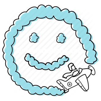 Download smiley, smile, emoticon, airplane, plane, smoke, cloud- Misty ...
