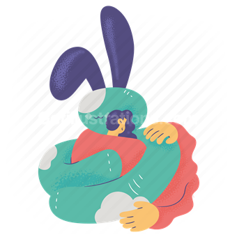 Download comfort, animal, rabbit, bunny, woman, people, comforting ...