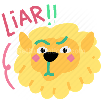 Download animal, lion, liar, lying, wildlife, sticker, character- Taco ...