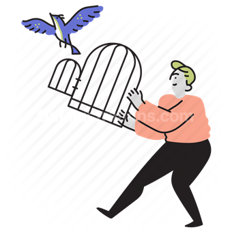 Download bird, birdcage, cage, freedom, release, man, people, pet ...