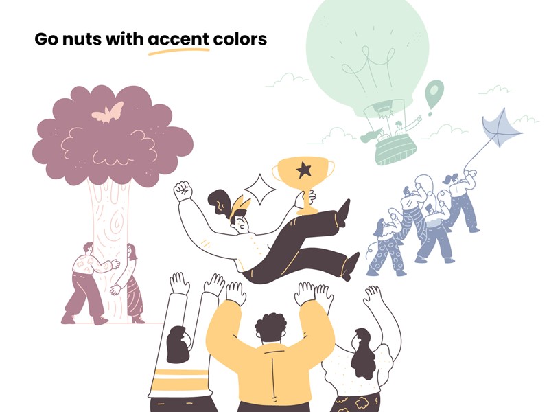 Accent vector illustrations