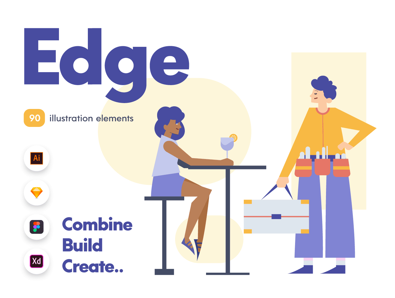 Edge Character Illustrations Pack for Presentations